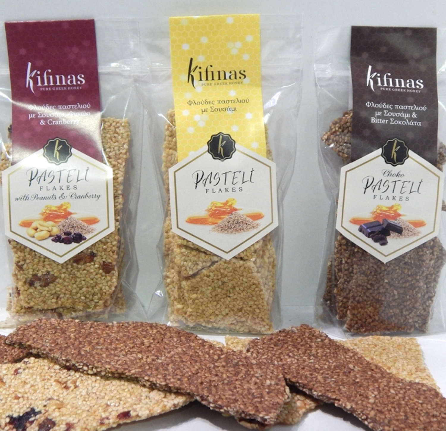 Kifinas - Pasteli Flakes with Sesame, Peanuts & Cranberries ...